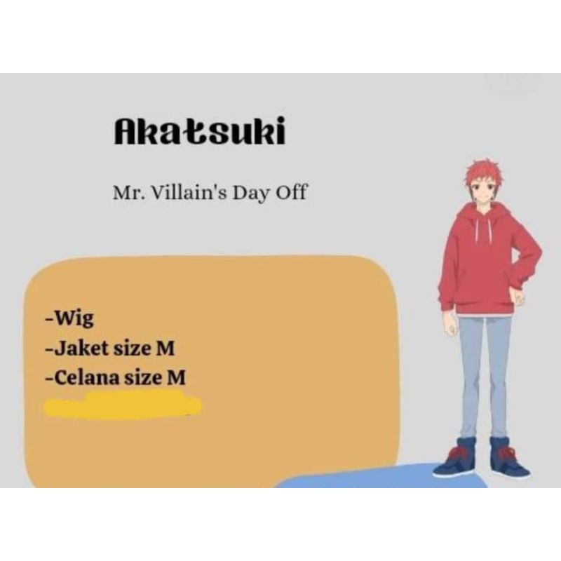 Jual Akatsuki Mr Villains day off anime cosplay costume ranger merah ...