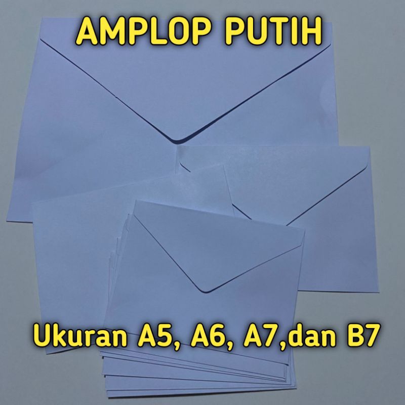 Jual AMPLOP A5/A6/B7/AMPLOP PUTIH/AMPLOP UNDANGAN/WHITE | Shopee Indonesia