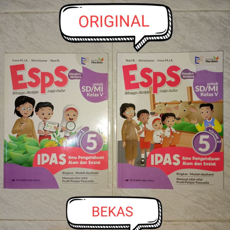 Jual Buku ESPS IPAS Volume 1 dan 2 Ilmu Pengetahuan Alam dan Sosial Kelas 5 V SD MI Penerbit ...