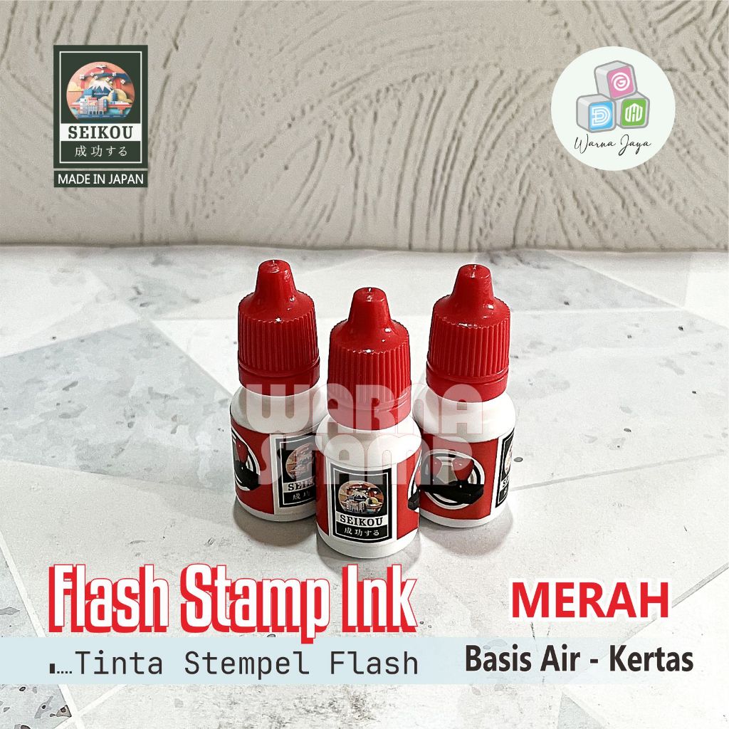 Jual TINTA STEMPEL FLASH IMPORT MERK SEIKOU 10 ML / TINTA STEMPEL FLASH ...