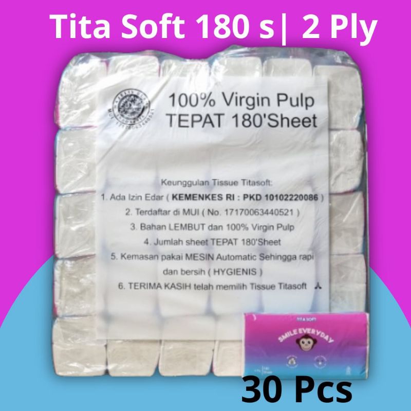 Jual PAKET Hemat 1 bal Tisu isi 30pack Tissue TITA SOFT 180 sheet PAKET ...