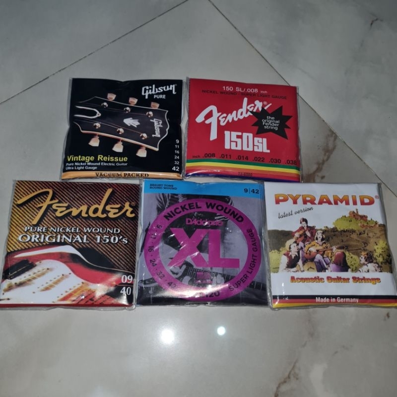 Jual senar gitar fender lokal 009 satu set | Shopee Indonesia