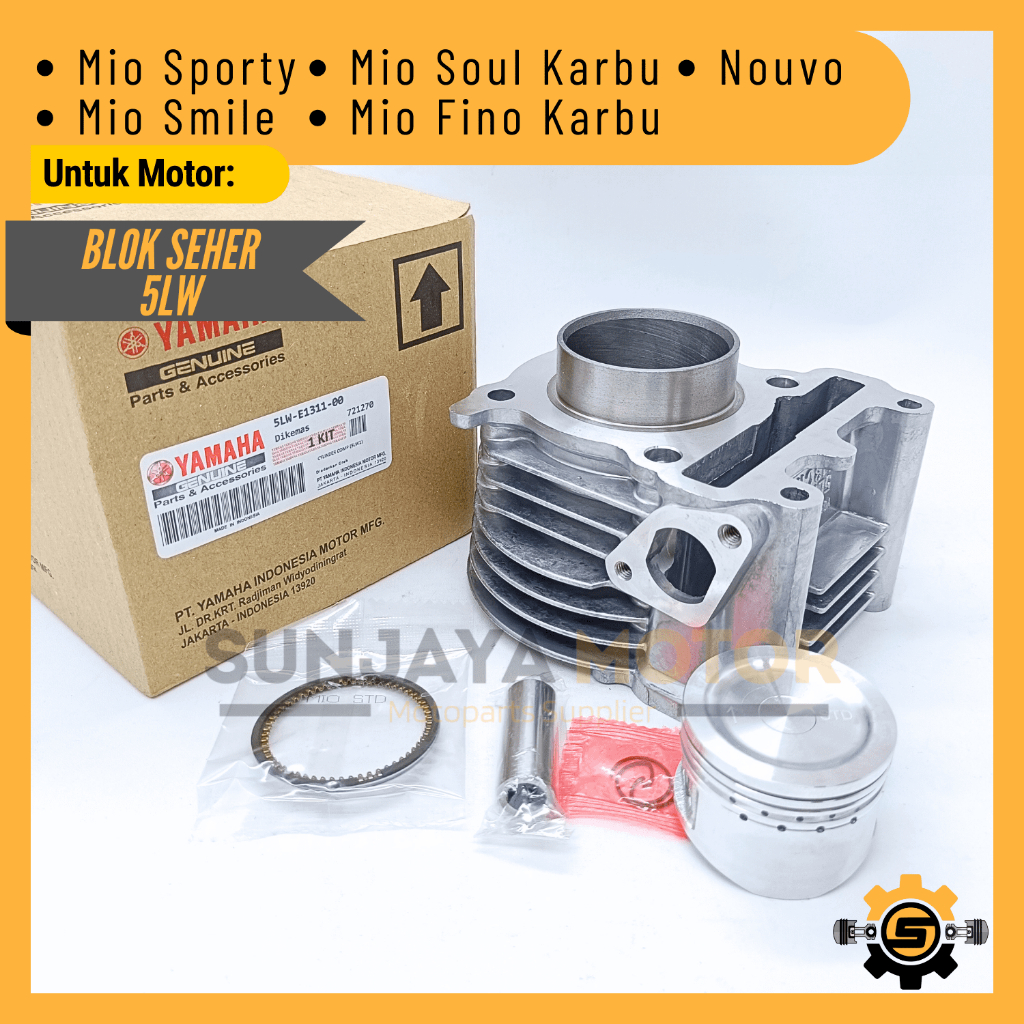 Jual Block Boring Silinder Kualitas Original Yamaha 5LW Blok Seher Mio Sporty Mio Smile Mio Soul ...