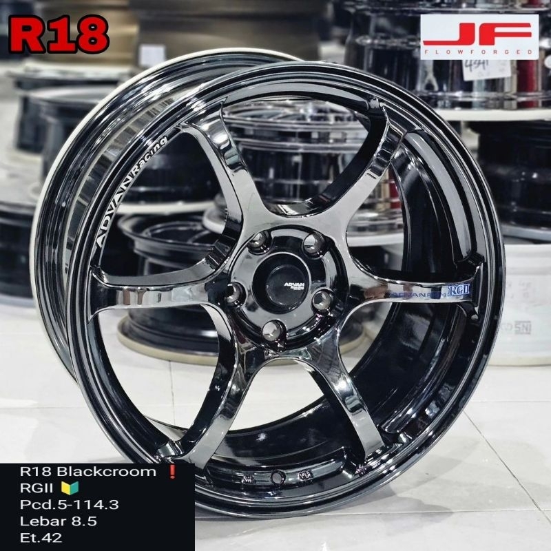 Jual velg racing advan racing RG II ring 18 lebar 8,5 et42 black chrome ...