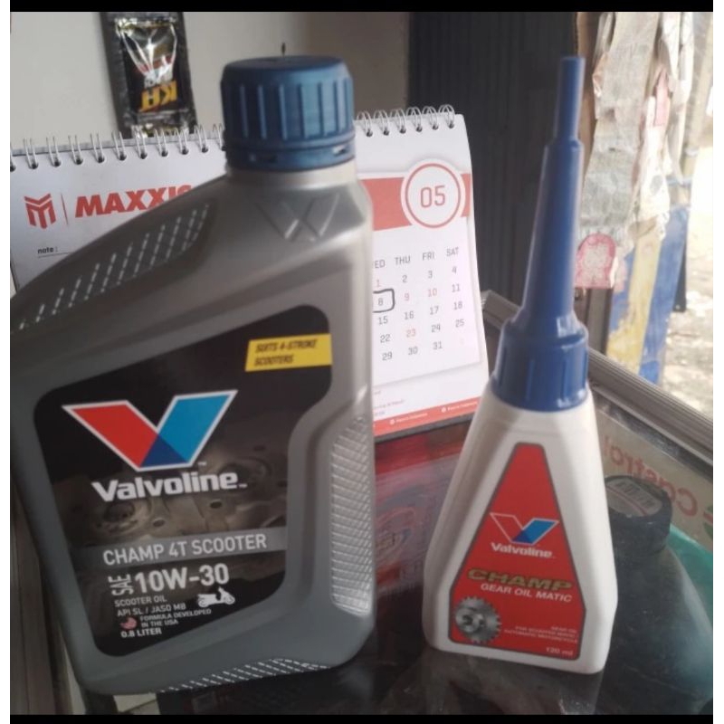 Jual paket oli motor matic valvoline 10w 30 plus oli gear asli 100% | Shopee Indonesia