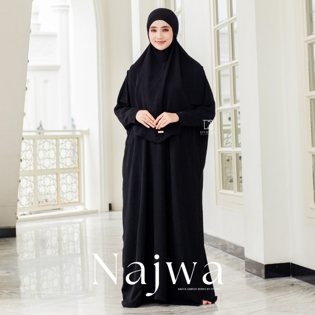 Jual Dthree - Abaya Najwa ( Hitam ) Dress Syar'i / Gamis Umroh Abaya ...