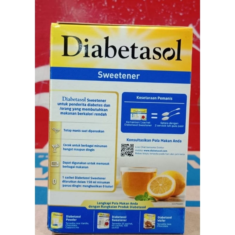 Jual Diabetasol gula sweetener isi 25 sachet box | Shopee Indonesia