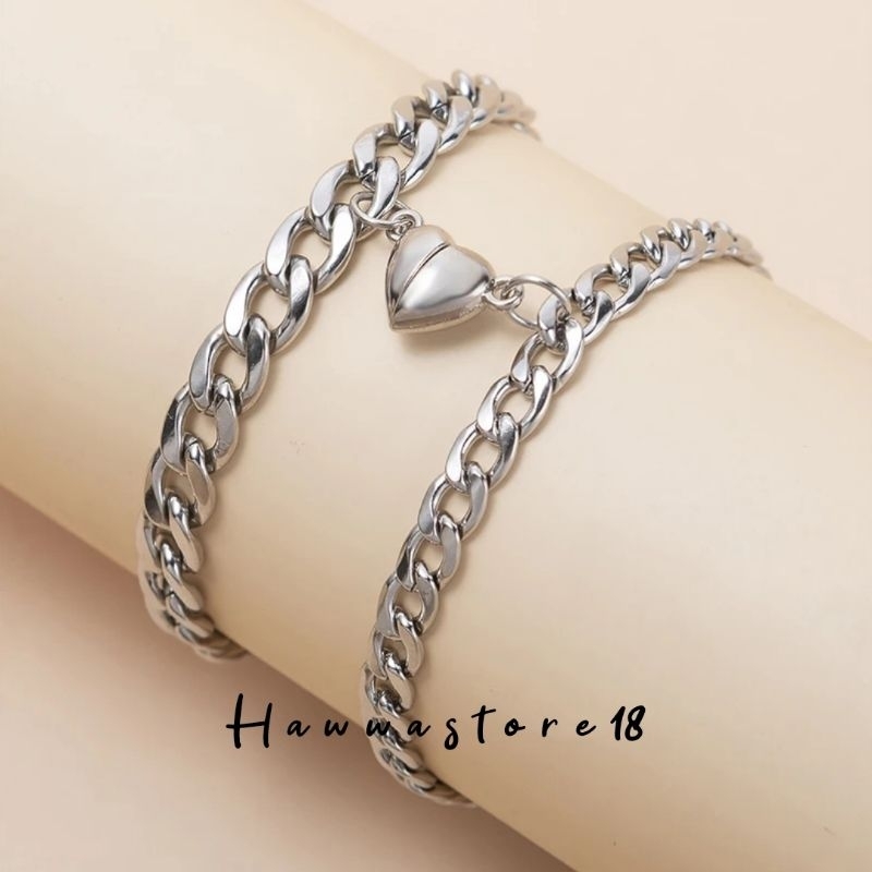 Jual Gelang Titanium Pria Wanita Model Couple Anti Karat Anti Luntur ...