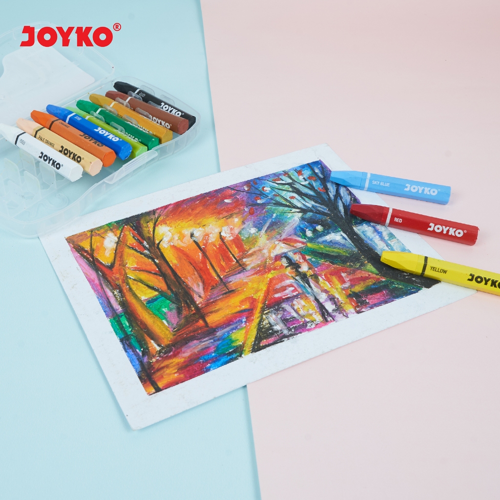 Jual Joyko Oil Pastel Crayon 12 24 36 48 55 100 Colours Krayon Joyko ...