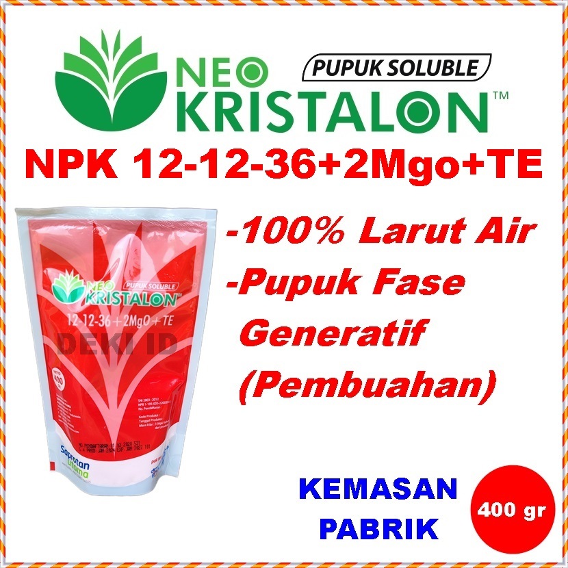Jual Neo Kristalon Merah 400 gr Pupuk NPK 12-12-36 Buah Bunga Pak Tani ...