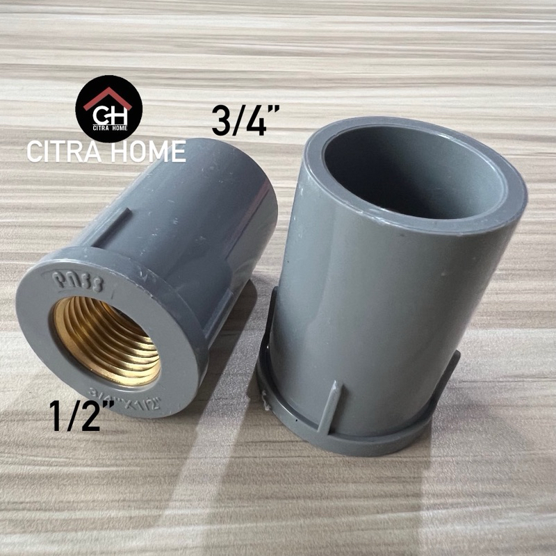 Jual Pass Faucet Socket SDD PVC Drat Kuningan 1/2 x 3/4” | Shopee Indonesia