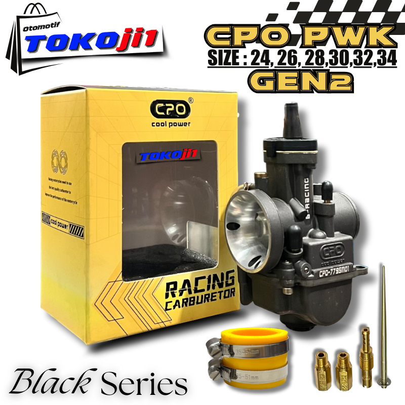 Jual CPO PWK Karburator Racing Black Series Ukuran 24 26 28 30 32 34mm GEN 2 New Upgrade ...