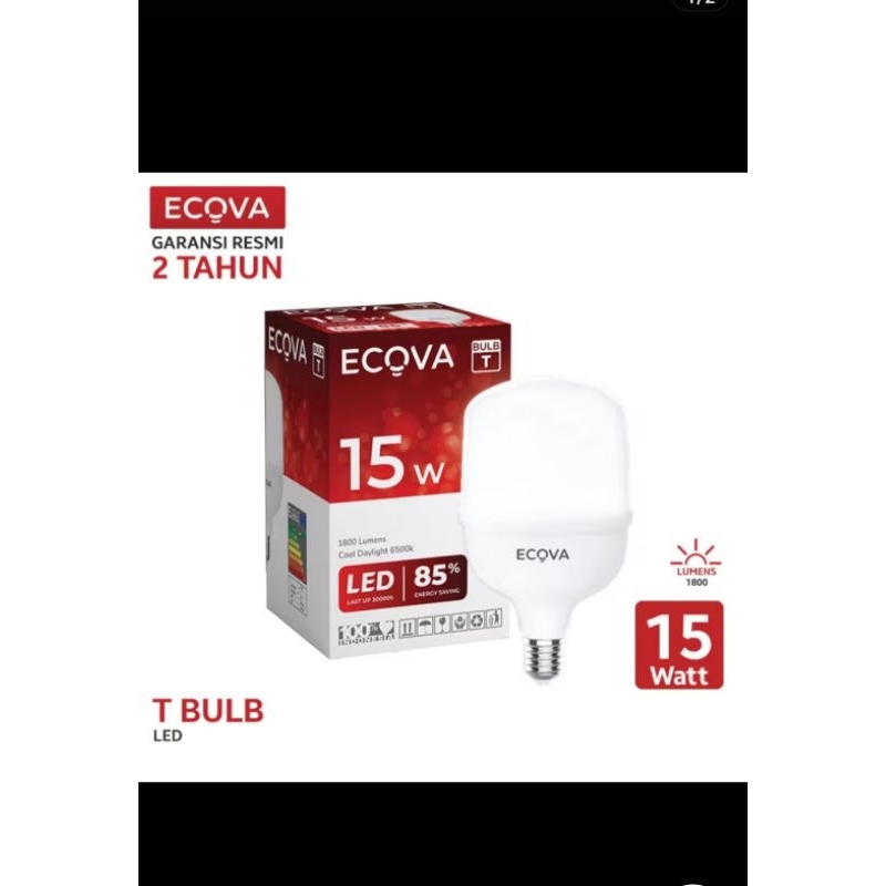 Jual LAMPU LED BULB KAPSUL T ECOVA 15W WARNA PUTIH MURAH | Shopee Indonesia