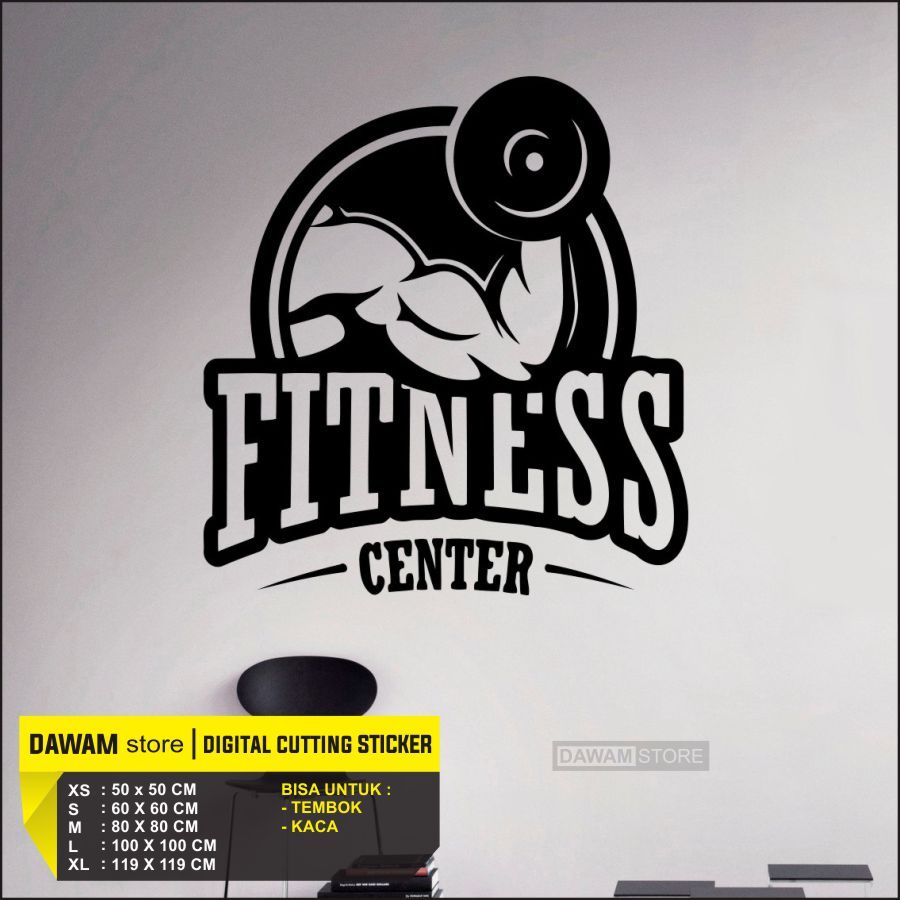 Jual Wall Sticker Gym Stiker Dinding Kaca Fitness Gym Center | Shopee ...