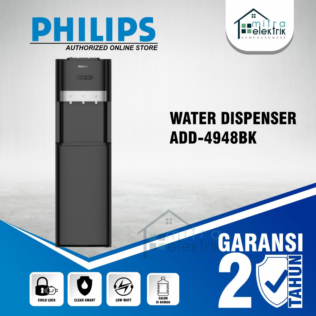 Jual Dispenser Philips ADD4948BK Galon Bawah IC Cool | Shopee Indonesia