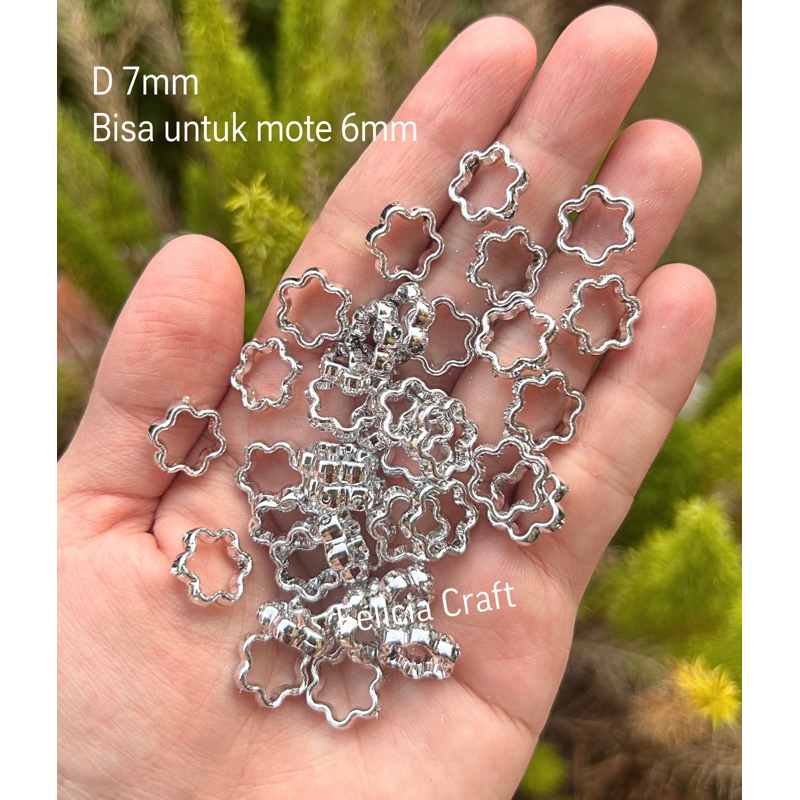 Jual 5gr [30-32pcs] Ring pandora bunga silver mini | Shopee Indonesia