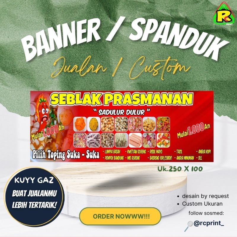 Jual Spanduk/ banner SEBLAK CUSTOM | Shopee Indonesia