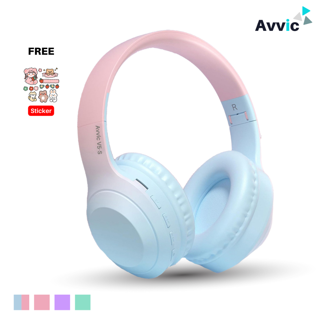 Jual Avvic V5-S Wireless Headphone Bluetooth Gradient Color Headset ...
