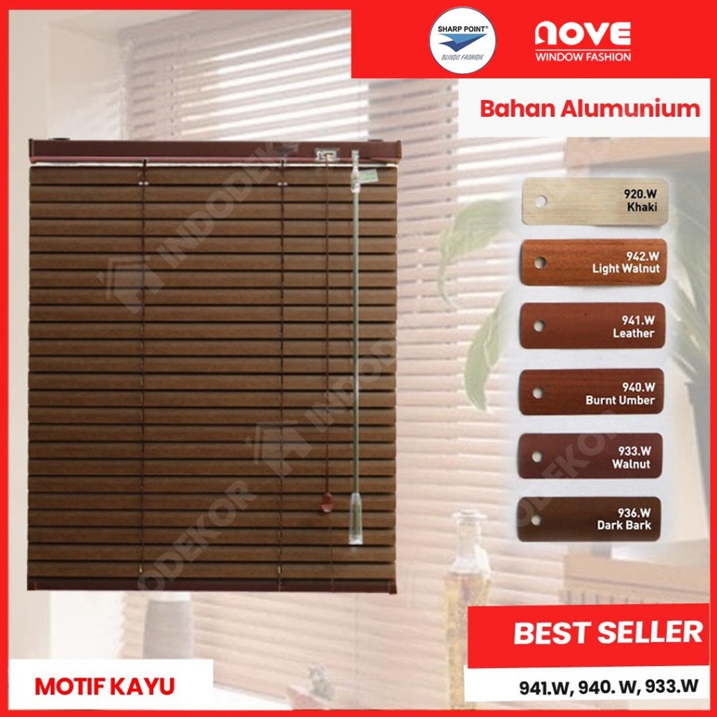 Jual Horizontal Blind Motif Kayu / Wooden Blind / Venetian Blind Sharp ...