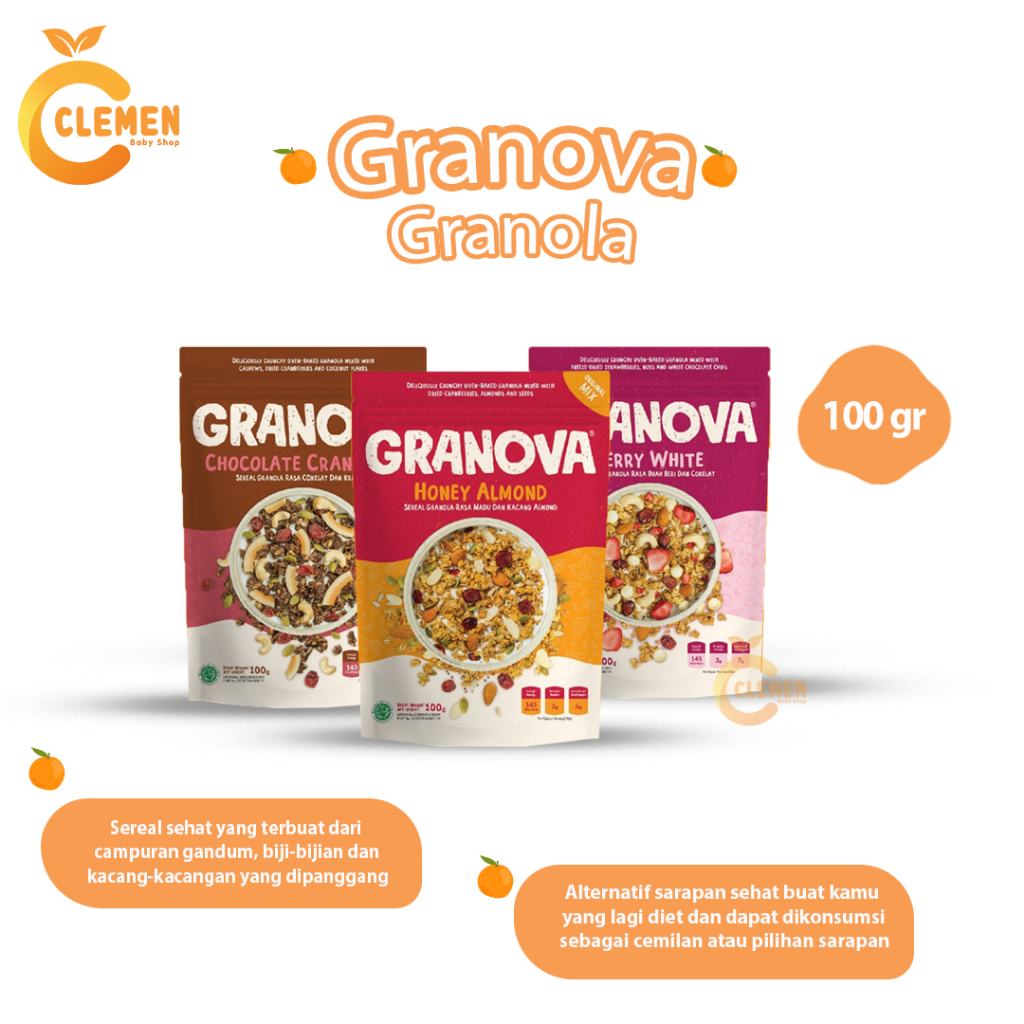Jual Granova - Granola 100gr / Sereal, Sarapan Sehat, Halal | Shopee ...