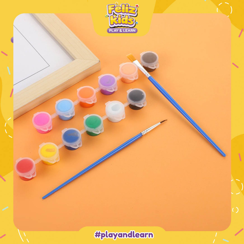 Jual [FELIZKIDS] [ATK25] Acrylic Colour Set 6 Warna 12 Warna - Cat ...