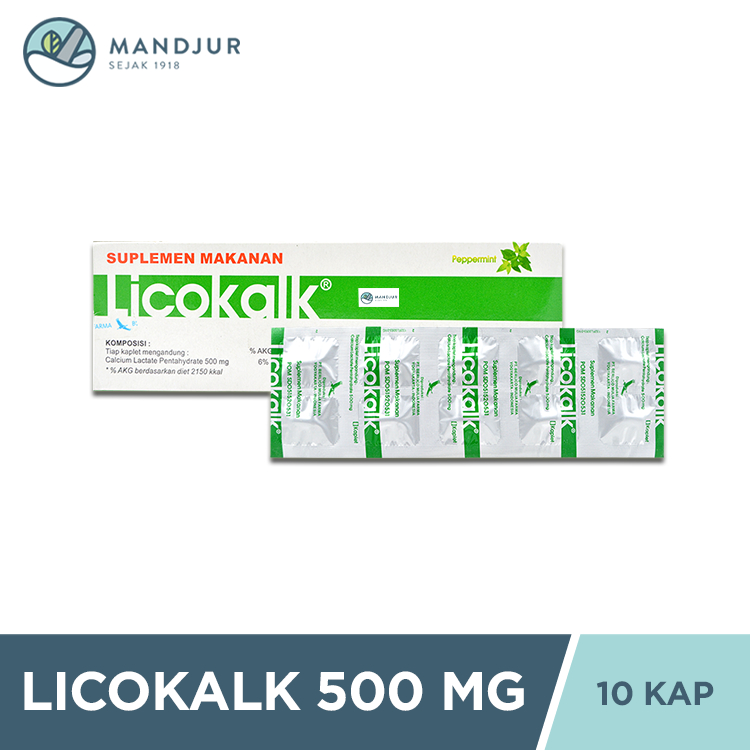 Jual Licokalk 500 mg 10 Kaplet - Suplemen Kalsium | Shopee Indonesia