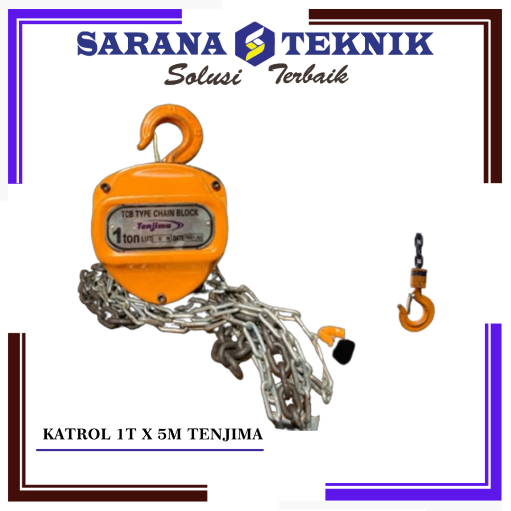 Jual CHAIN BLOK / KATROL KEREKAN 1 TON X 5 METER TENJIMA | Shopee Indonesia