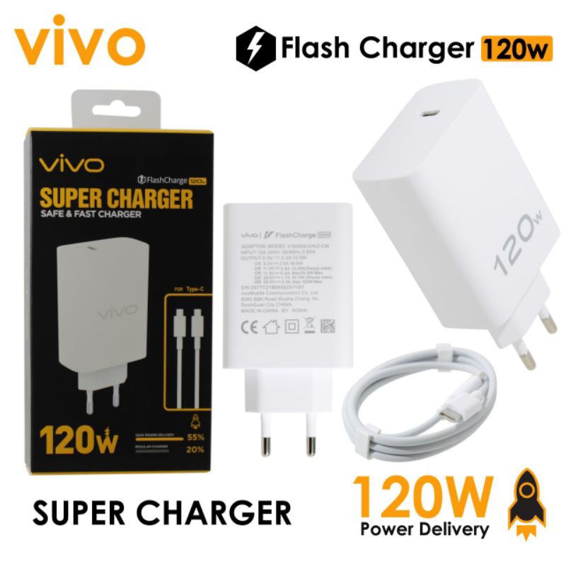 Jual Charger Vivo Type C 120 Watt Original 100% Carger Casan Cas Hp Tipe C Fast Charging 120W ...