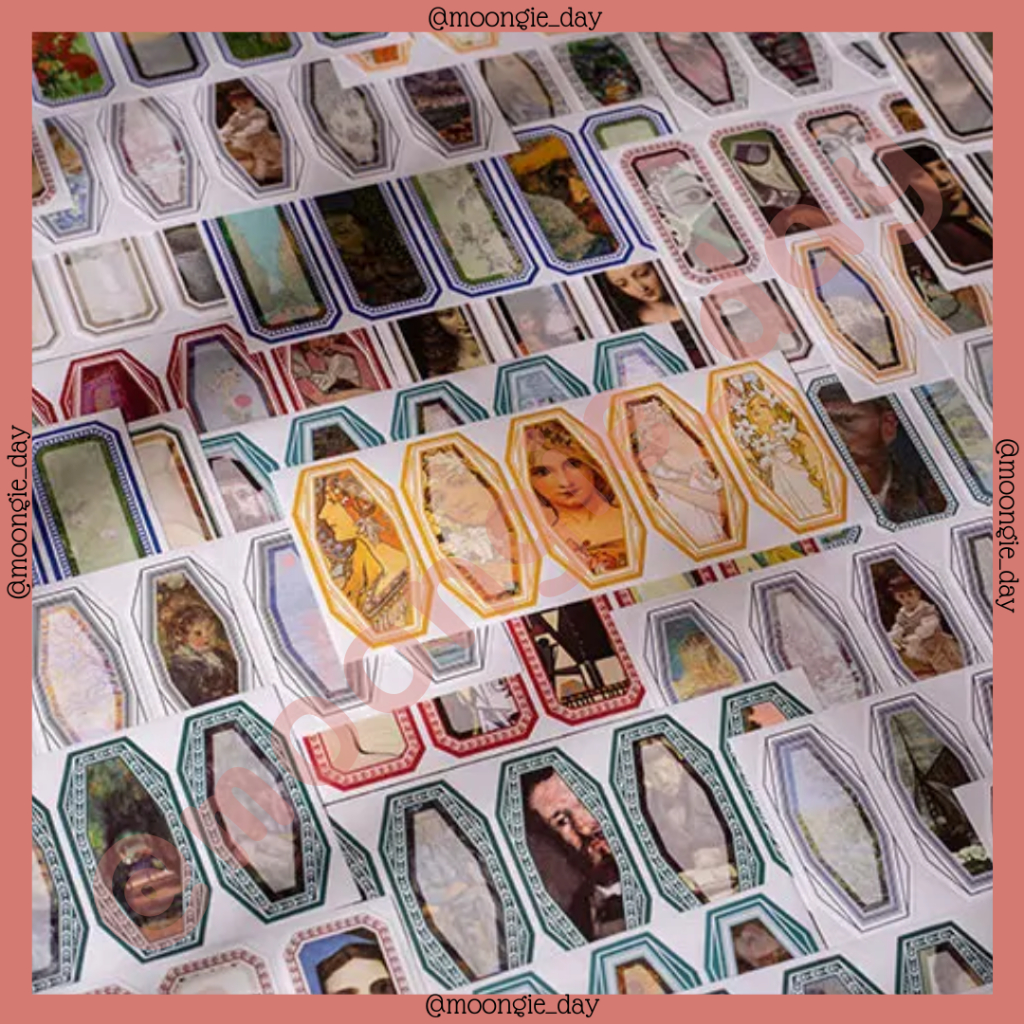 Jual 12 LEMBAR/BAG STIKER KERTAS TEMA LUKISAN TERKENAL ART AND BORDERS ...