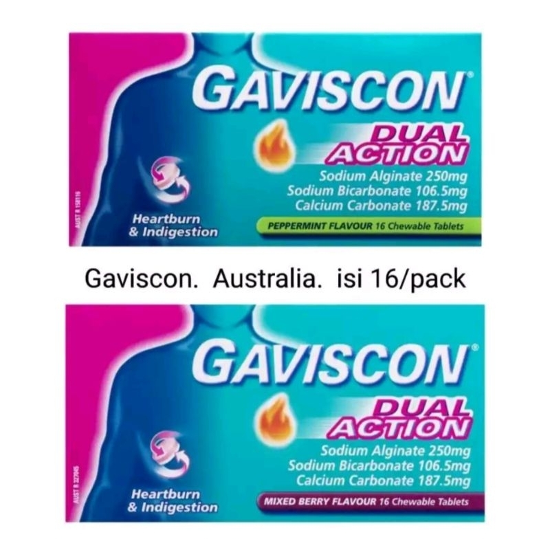 Jual Gaviscon double action chewable gaviscon dual action chewable 1ppn ...