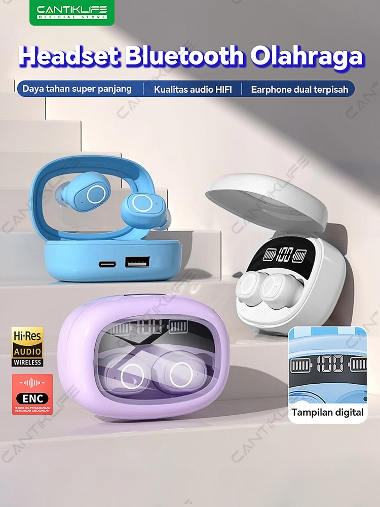 Jual TWS S9 Earphone Bluetooth Nirkabel Casing Transparan Tampilan LED Bluetooth 5.3 Pengurangan ...