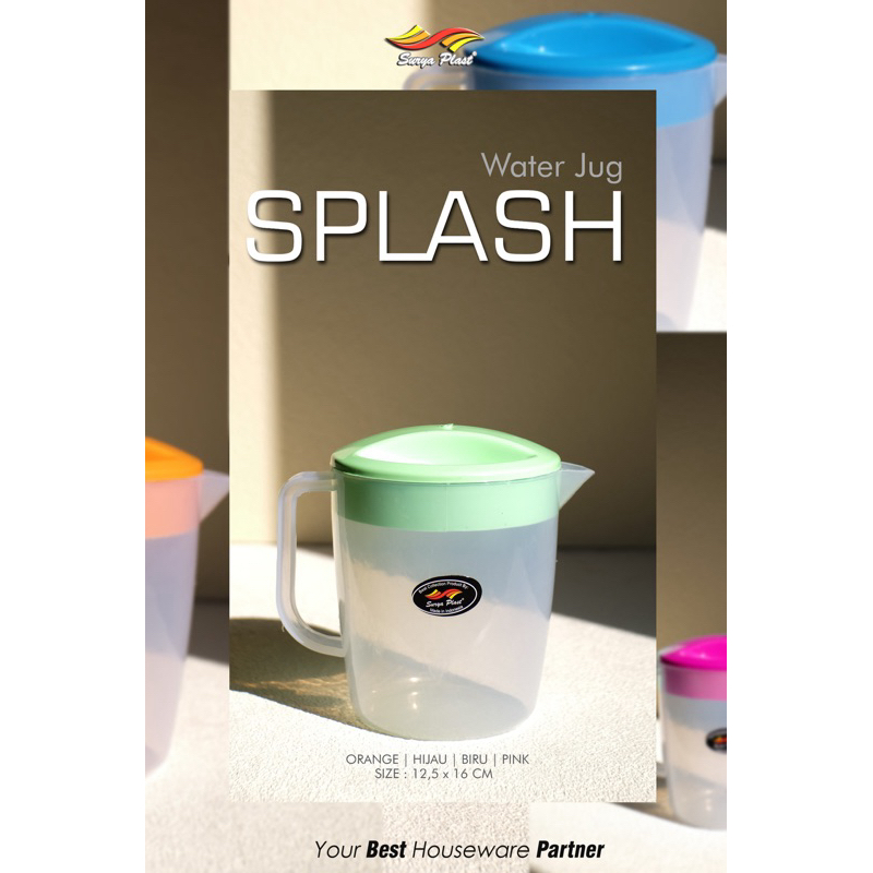 Jual WATER JUG SPLASH SURYA PLAST | Teko Air Minum 1 Liter | Pitcher | Teko Plastik | Teko ...
