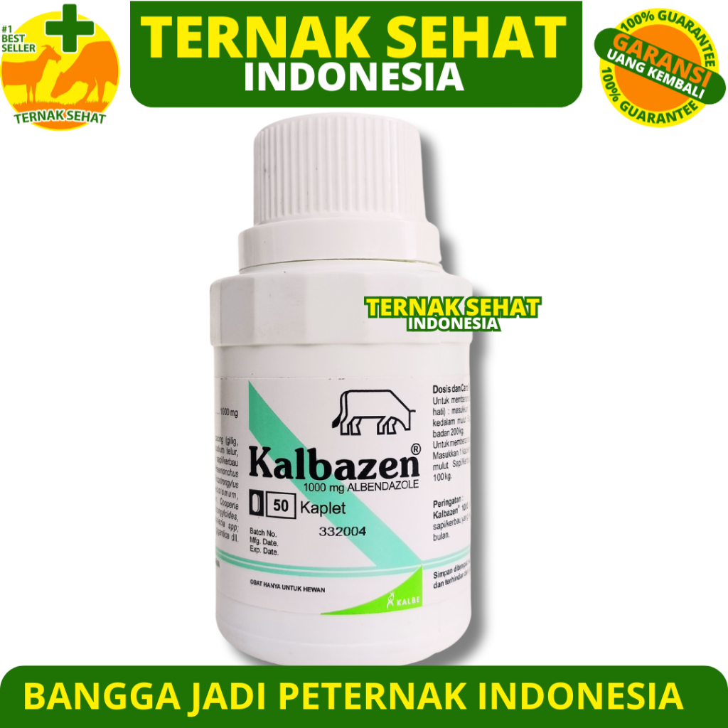 Jual KALBAZEN KAPLET 1 BOTOL (50 kaplet) - Obat Cacing Sapi Bolus ...