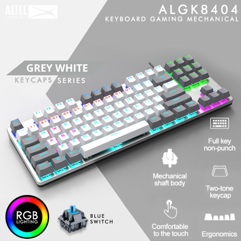 Jual Keyboard Gaming Altec Lansing ALGK844 Grey White Ten Key Less ...