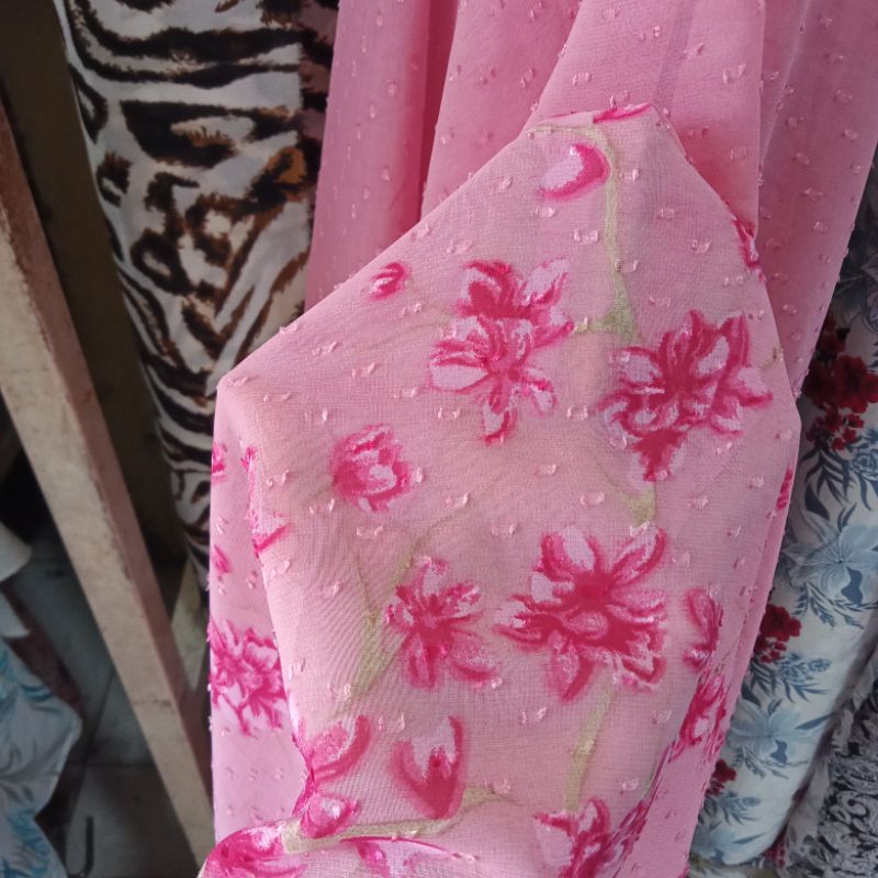 Jual Kain Sifon Rubbia Motif Bunga Pinggiran Impor - Kain Rubbia - Kain ...
