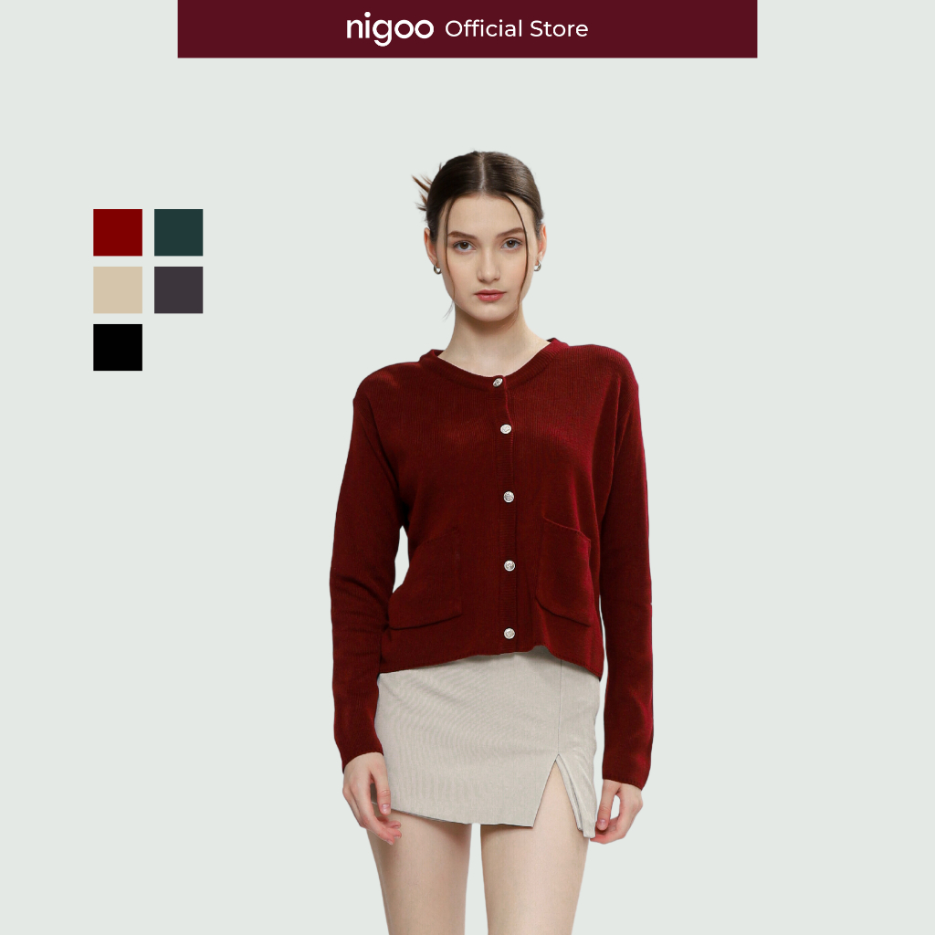 Jual NIGOO Nadeen Knit Cardigan Wanita | Shopee Indonesia