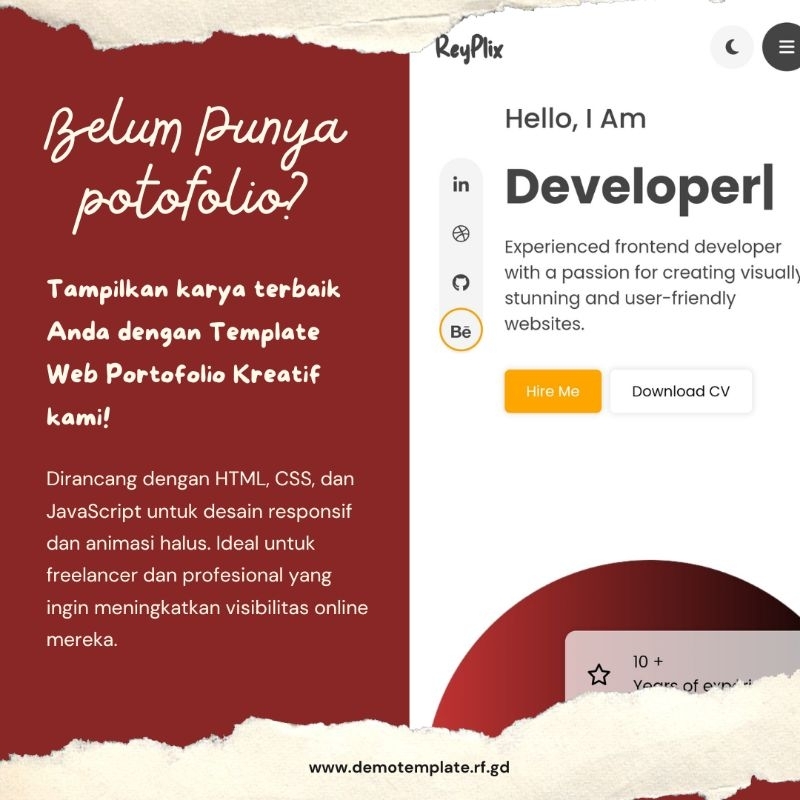 Jual Web Portofolio Profesional || Template Portofolio Html Css Javascript | Shopee Indonesia