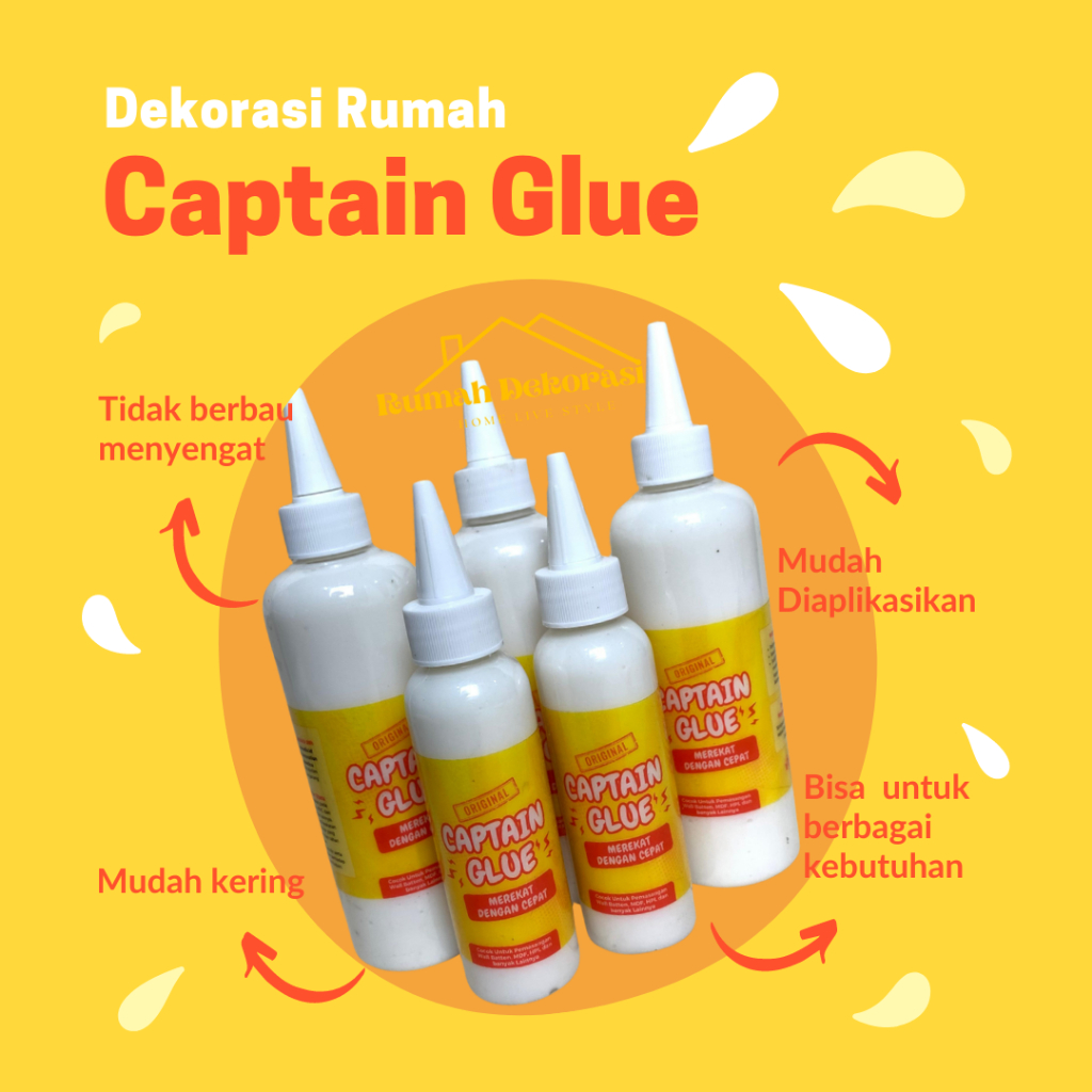 Jual Lem Kayu Serbaguna Captain glue Perekat Wall Batten, Pvc, Mdf ...
