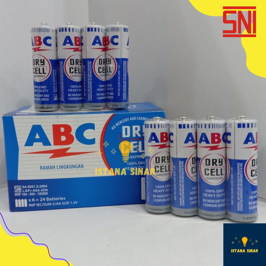 Jual Batu Baterai ABC Biru AA Batere / Batre ABC AA Kecil (isi 4 PCS atau 1 PCS) | Shopee Indonesia