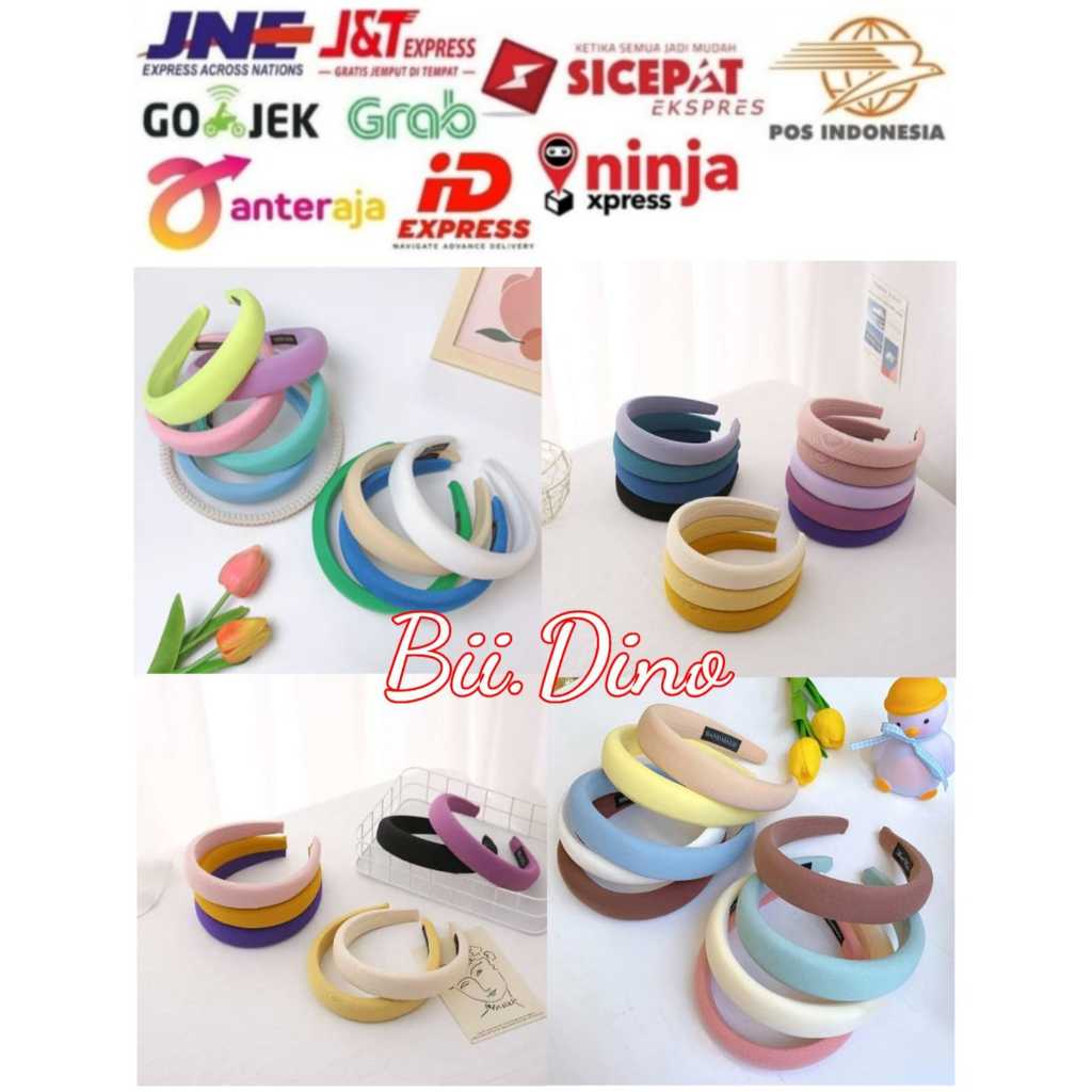 Jual Bando Kain Busa Tebal Headband Cloud Polos Lebar Empuk Bandana ...