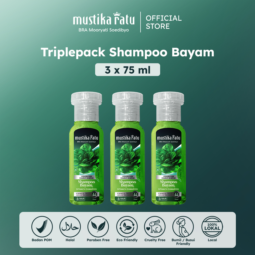 Jual Mustika Ratu Triplepack Shampoo Bayam 75mL | Shopee Indonesia