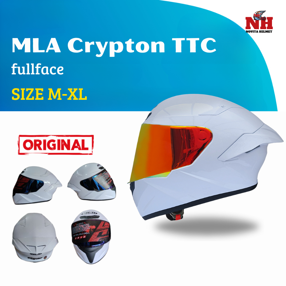 Jual Helm Full Face MLA Crypton TTC Original Solid Standar SNI Helmet ...