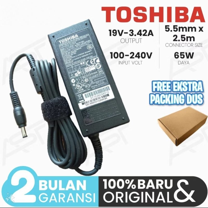 Jual Toshiba Adaptor Satellite ORIGINAL 100% 19V 3.42A DC 5.5x2.5mm | Shopee Indonesia