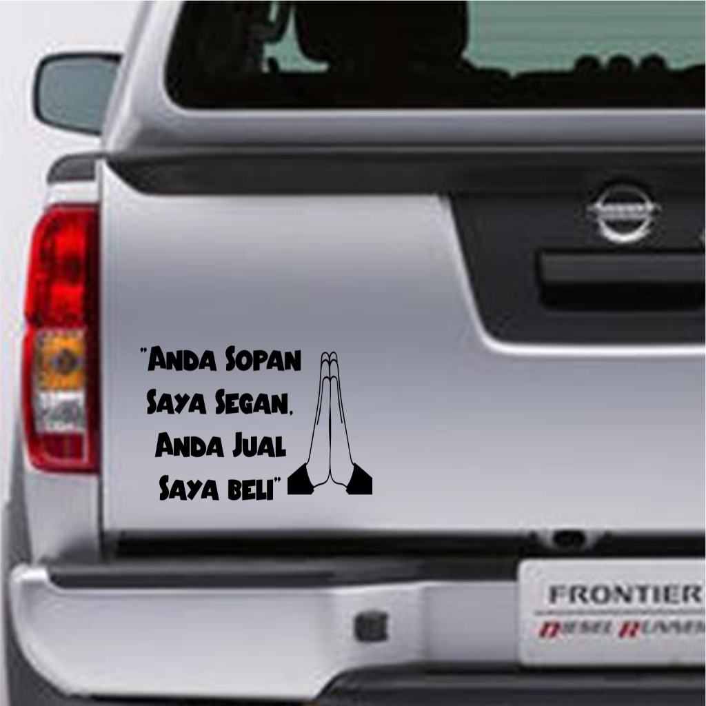 Jual BEE. CUTTING STICKER MOBIL ANDA SOPAN SAYA SEGAN 30 CM STIKER ...