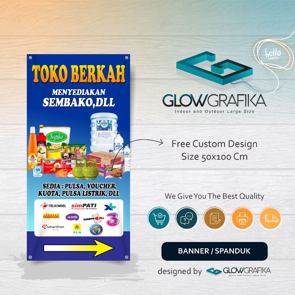 Jual Cetak Spanduk Banner Plang Toko Sembako | Shopee Indonesia