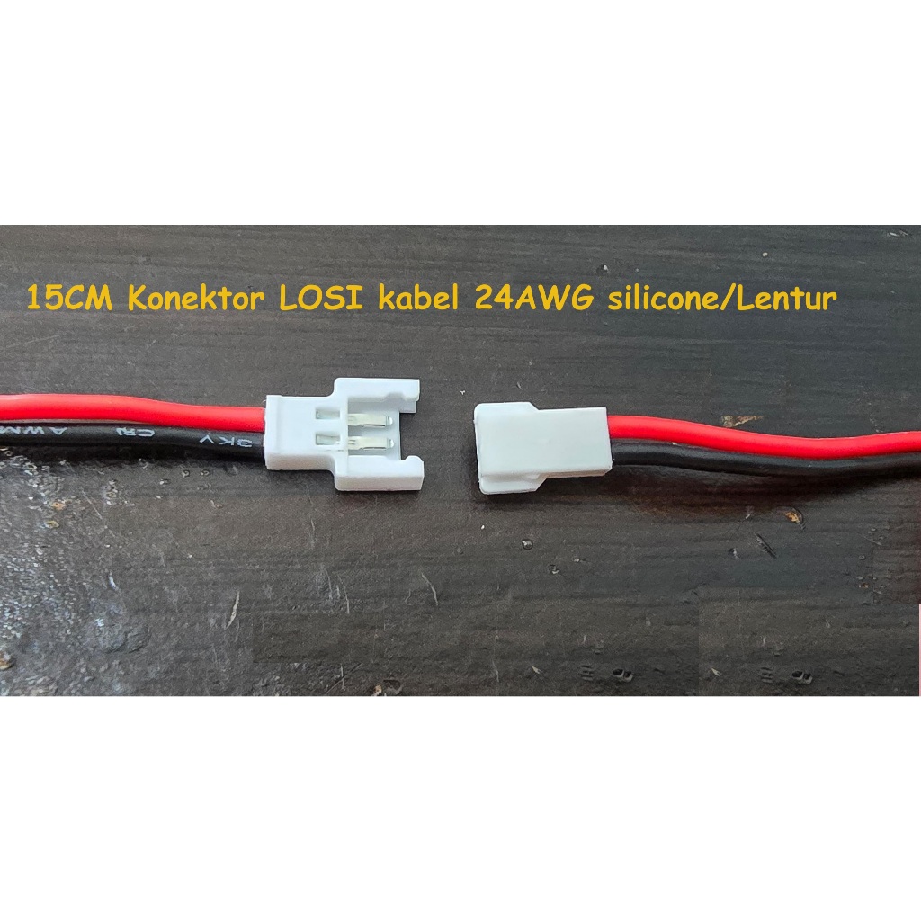 Jual 15cm kabel Konektor JST DS LOSI 2.0mm 2Pin Connector Male Female silicone Lentur AWG24 ...