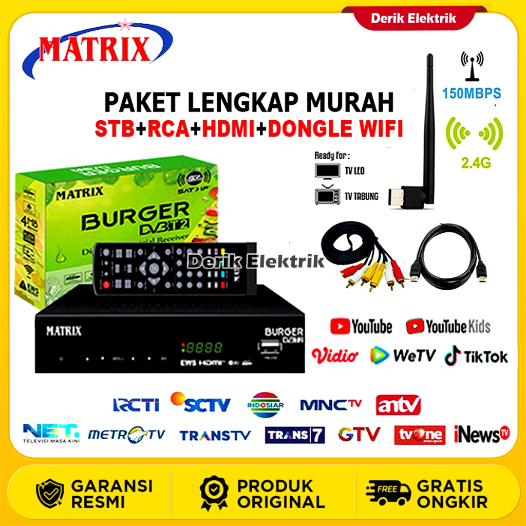 Jual SET TOP BOX TV DIGITAL MATRIX BURGER SOGO TANAKA DVB T2 EWS HD ...