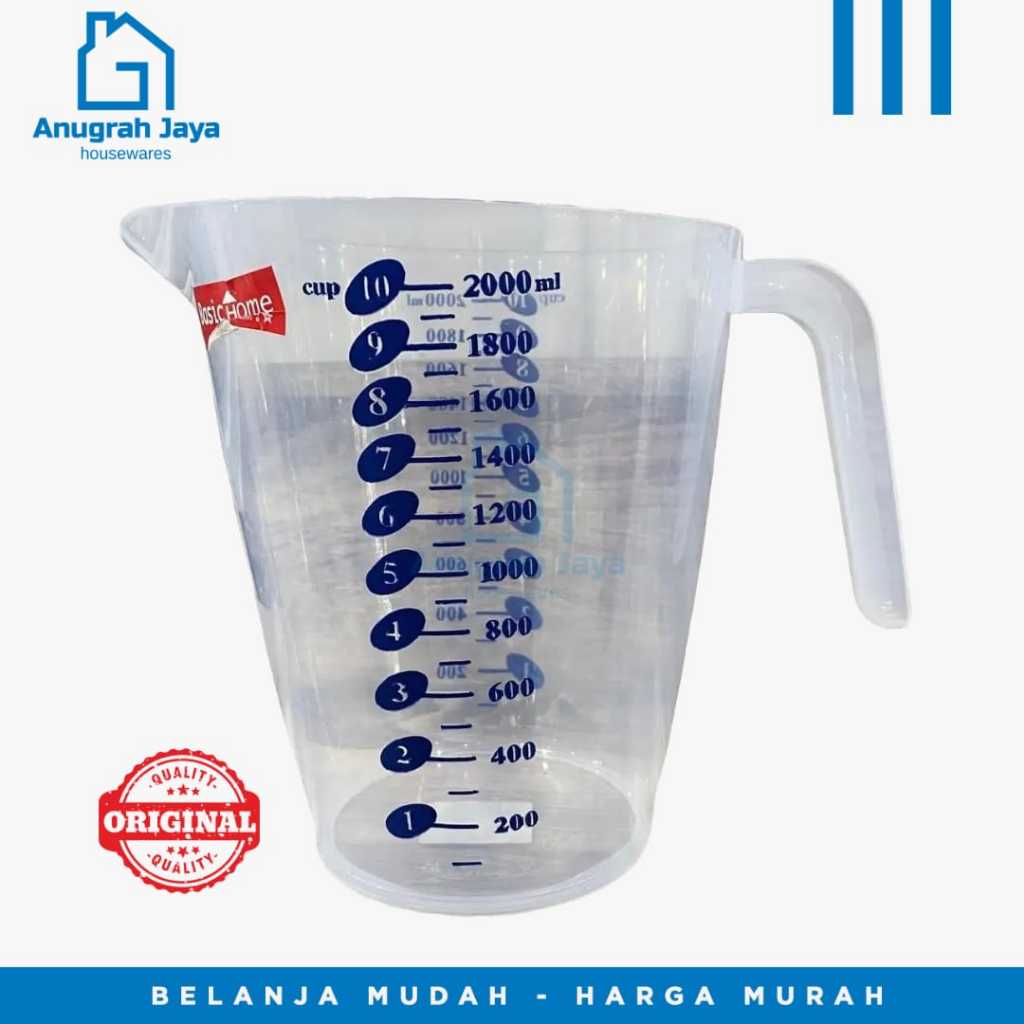 Jual MEASURING CUP/GELAS TAKAR/GELAS UKUR MILLI 2 LITER BGL-3 BASIC ...