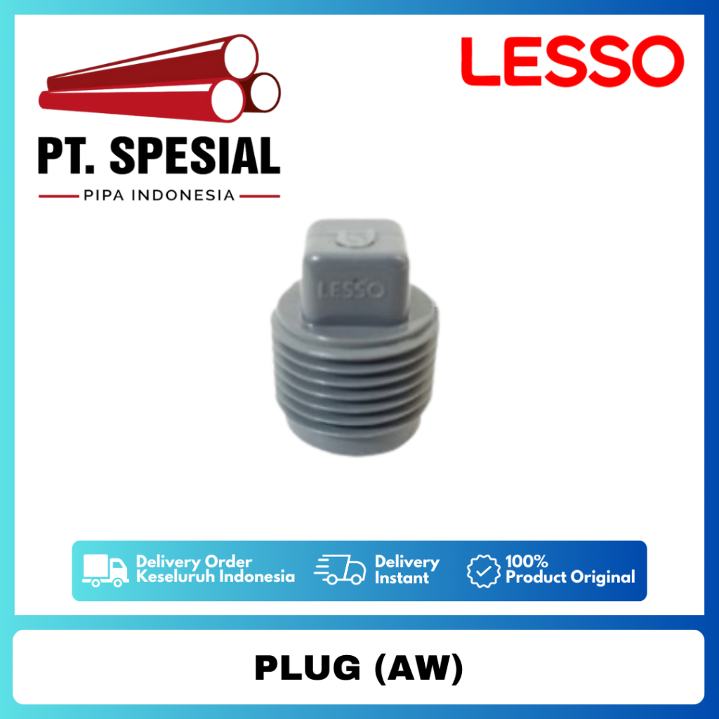Jual Plug Pvc AW 1/2 Inch / Dop Drat Luar PVC Lesso / Plug AW PVC ...