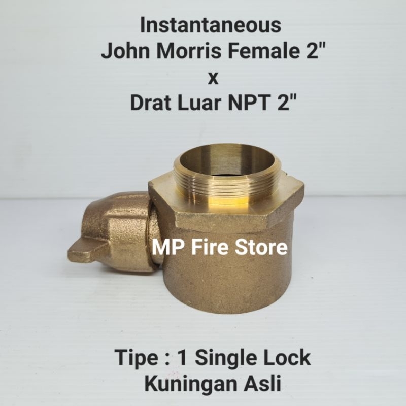 Jual ADAPTOR JOHN MORRIS INSTANTANEOUS FEMALE 2 in DRAT LUAR NPT TIPE SINGLE 1 KUPING KUNINGAN ...